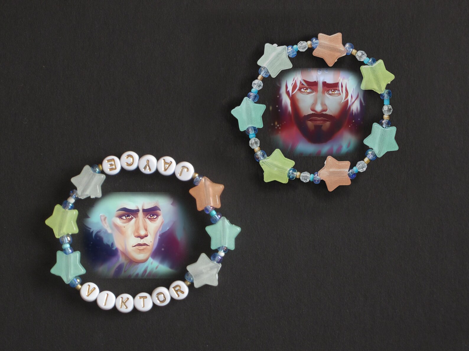 Jayvik Bracelets - Arcane Themed Glow in the Dark Star Beaded Bracelet ...