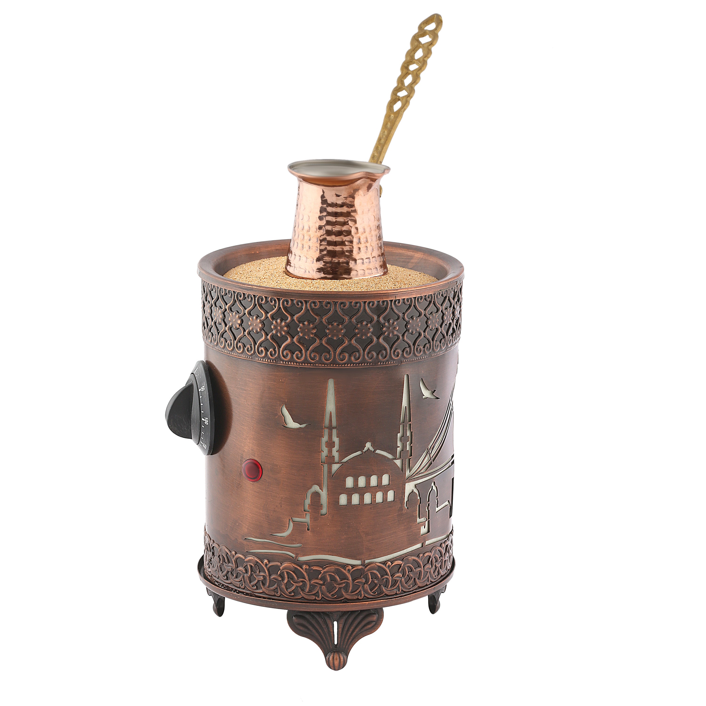 Authentic Copper Plated Sand Turkish Coffee Maker Brown Round - Etsy