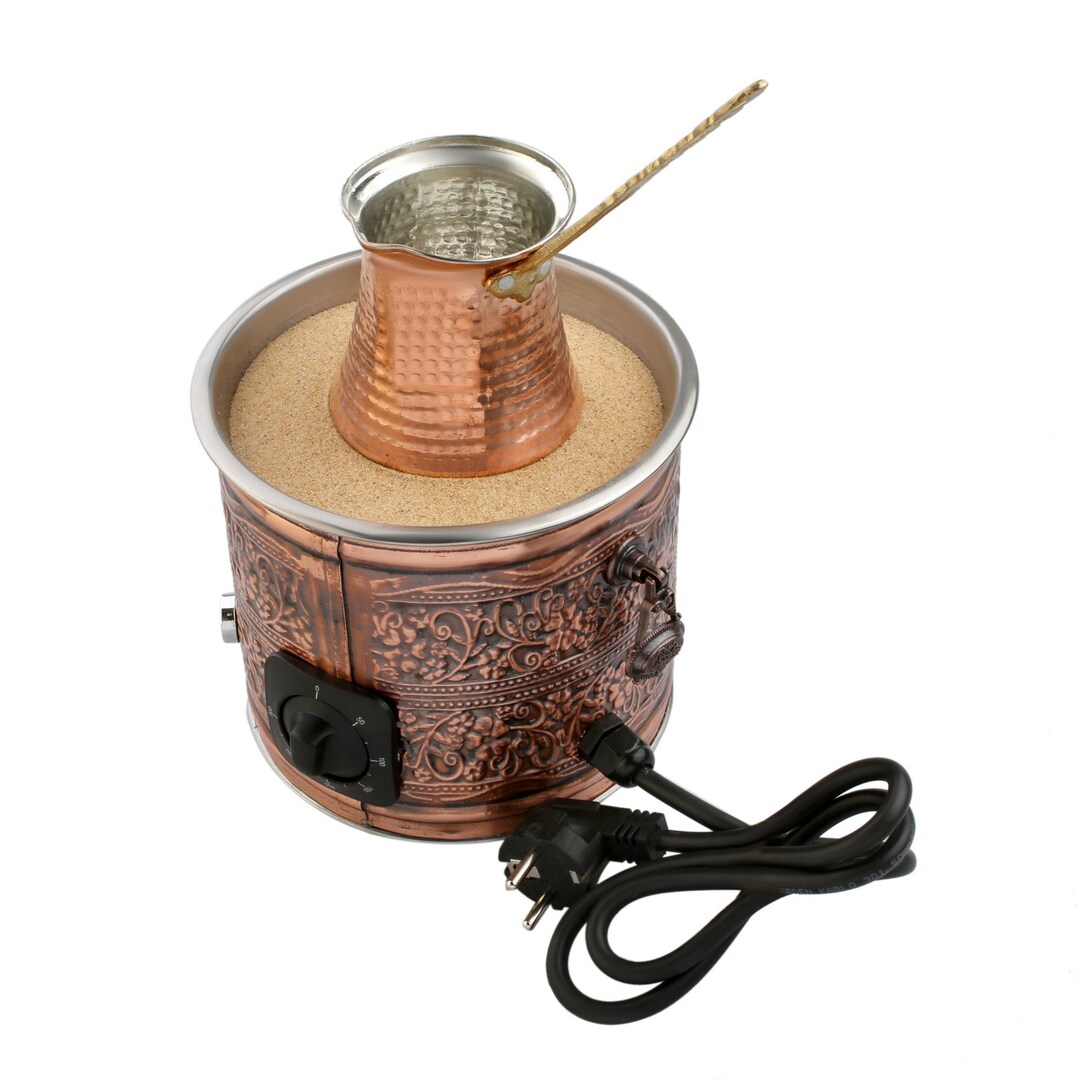 Authentic Turkish Copper Sand Coffee Maker Small Round Heating Machine ...