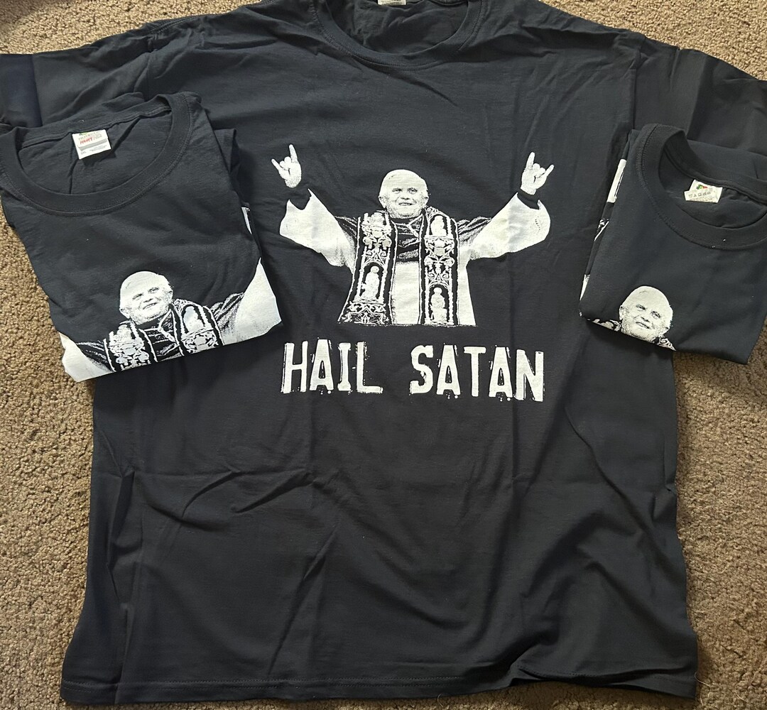 XXXL Hail Satan T-shirt. Original Rotten Cotton Hand Screen Printed ...