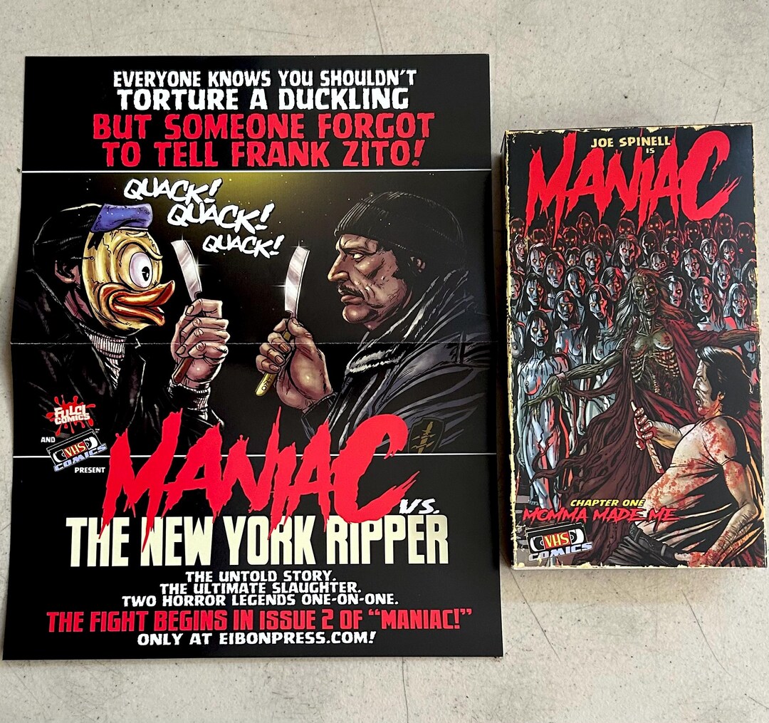Maniac VHS Box & New York Ripper Vs Maniac Poster! Eibon Press Comics ...
