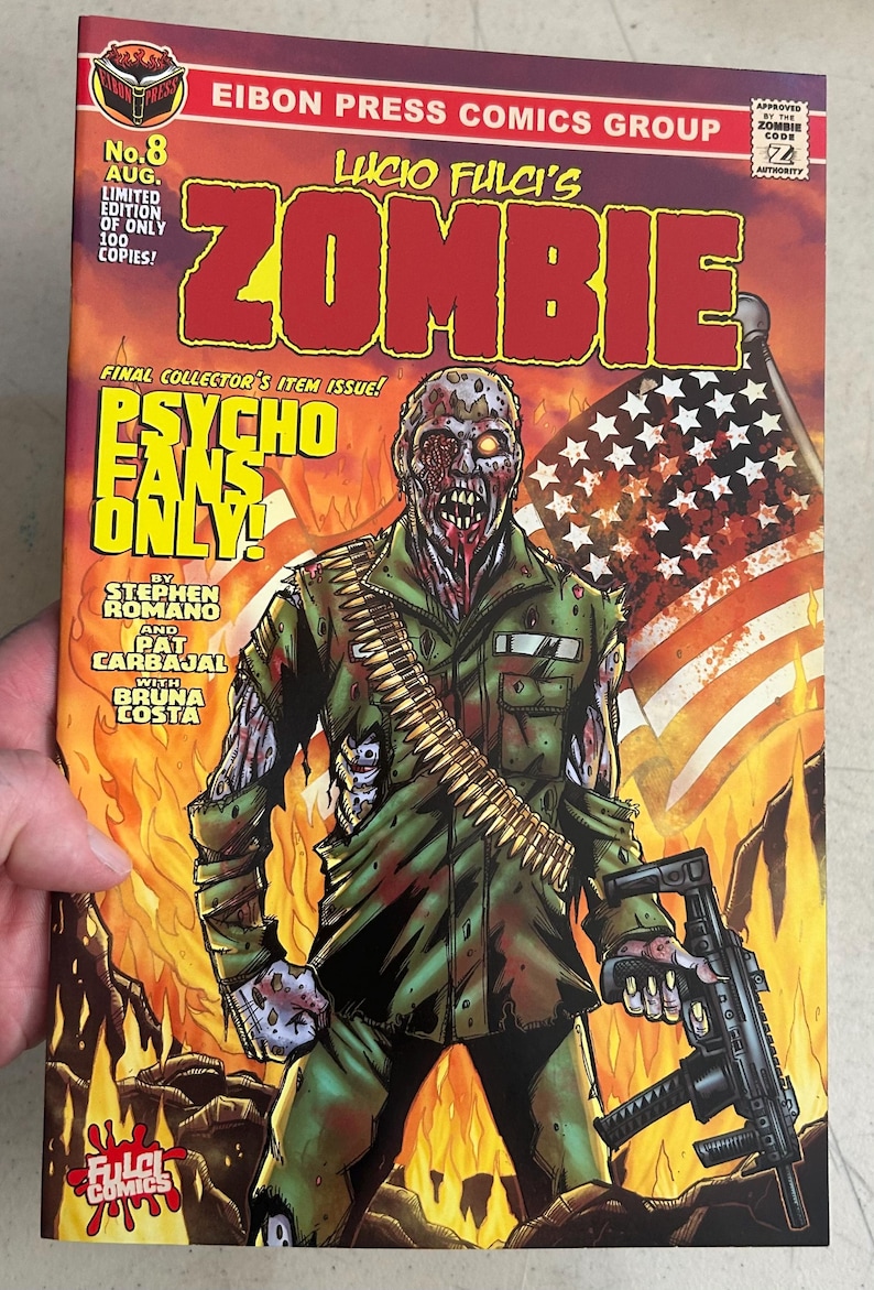 ¡Portada variante de Zombie #8 de Psycho Fan! ¡Cómic raro de Eibon ...
