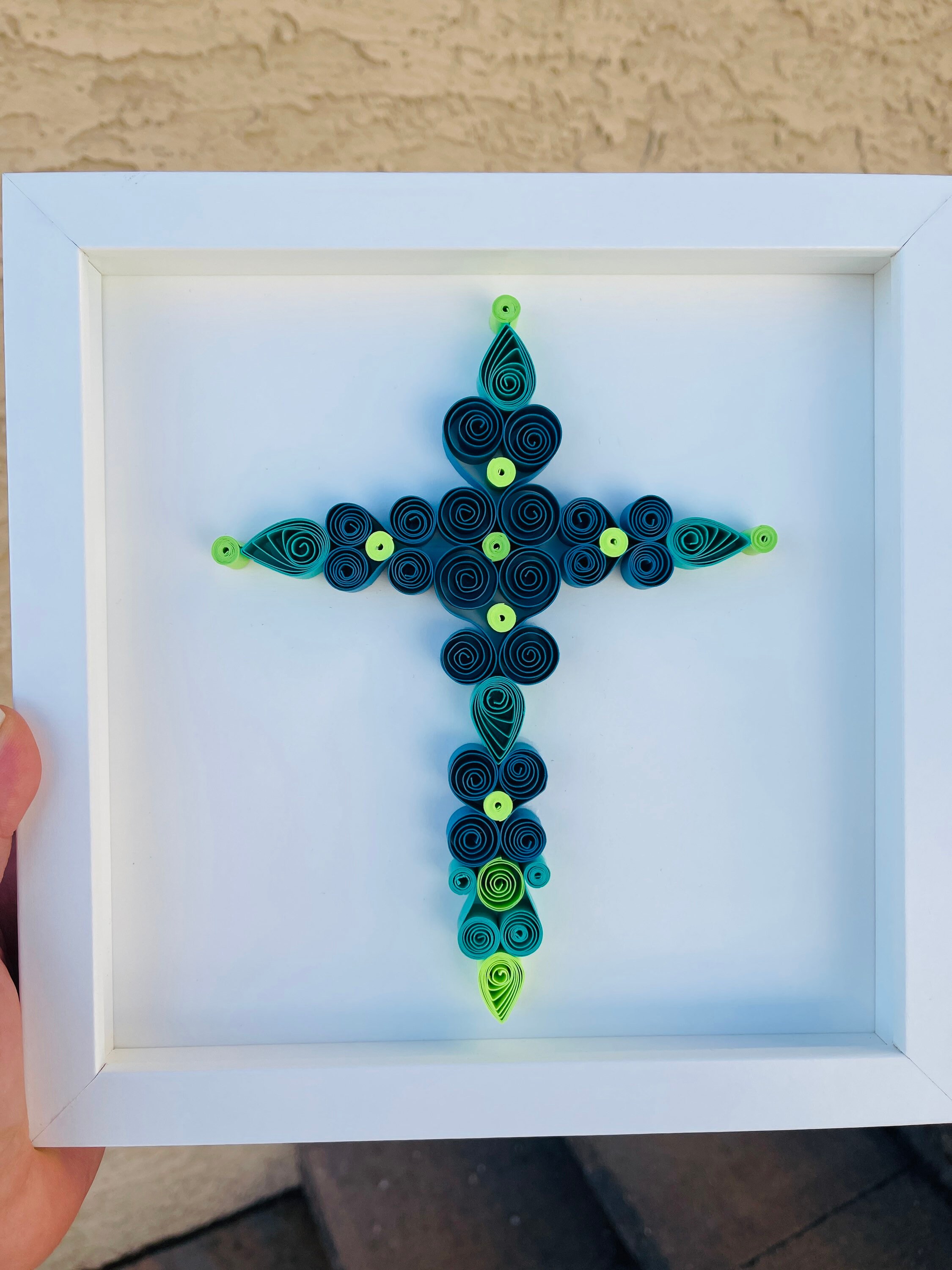 Quilling Cross Patterns Framed Paper Quilling Cross With Heart And