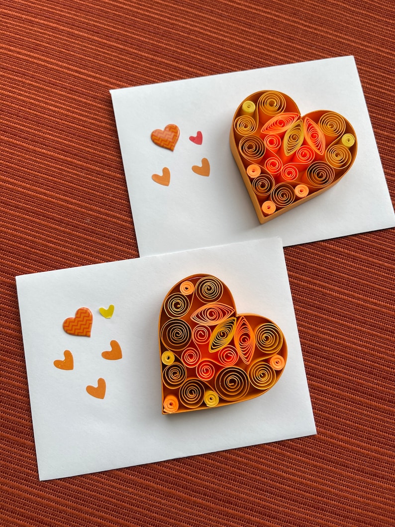 Paper Quilled Heart Paper Quilled Magnets Paper Quilling - Etsy