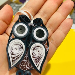 Owl Ornaments - Paper Quilling Owls - Handmade Quilling Owl Ornament ...