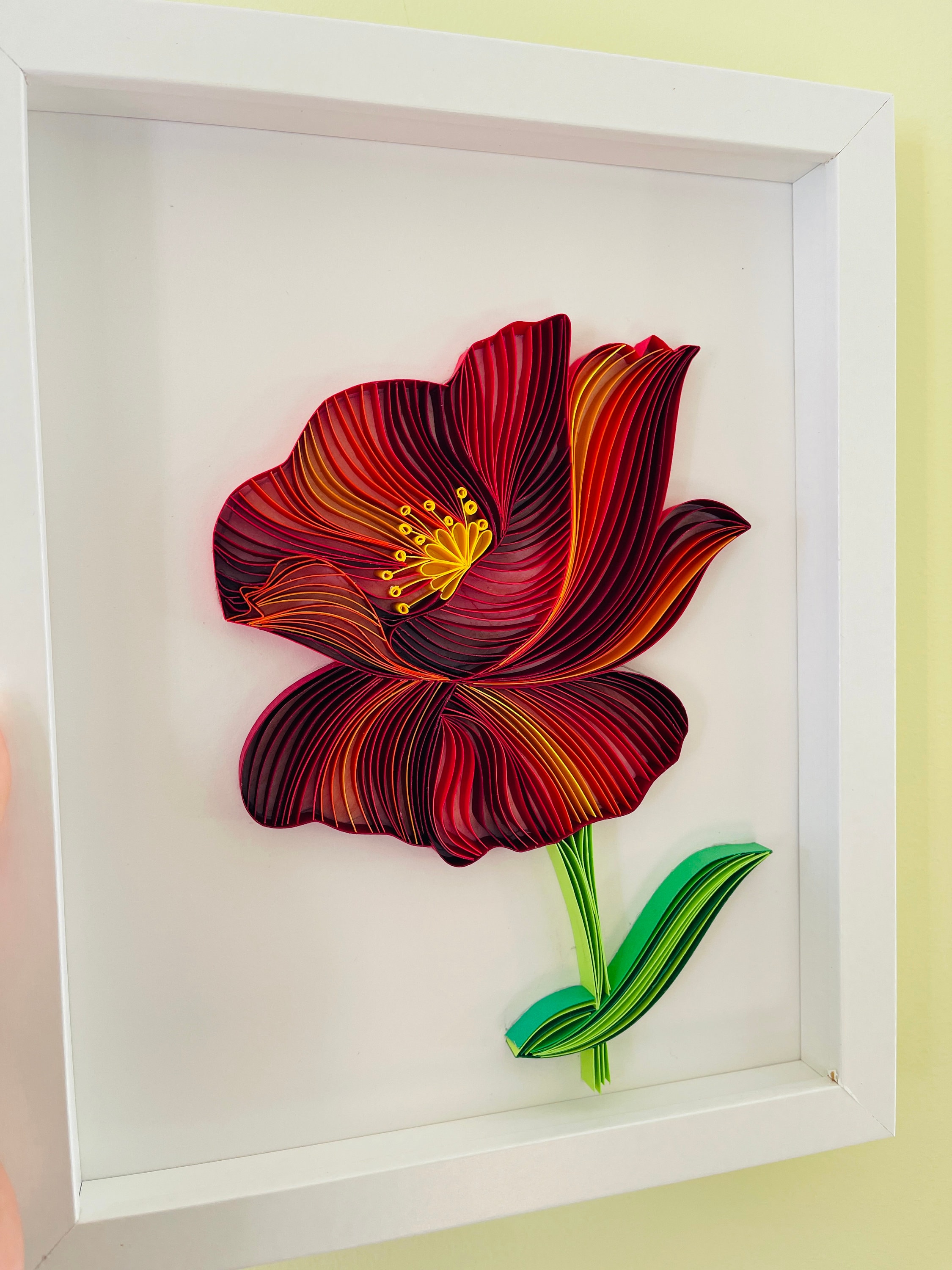 Quilling Art Poppy Flowers- Handmade Paper Quilling- Framed Quilling ...
