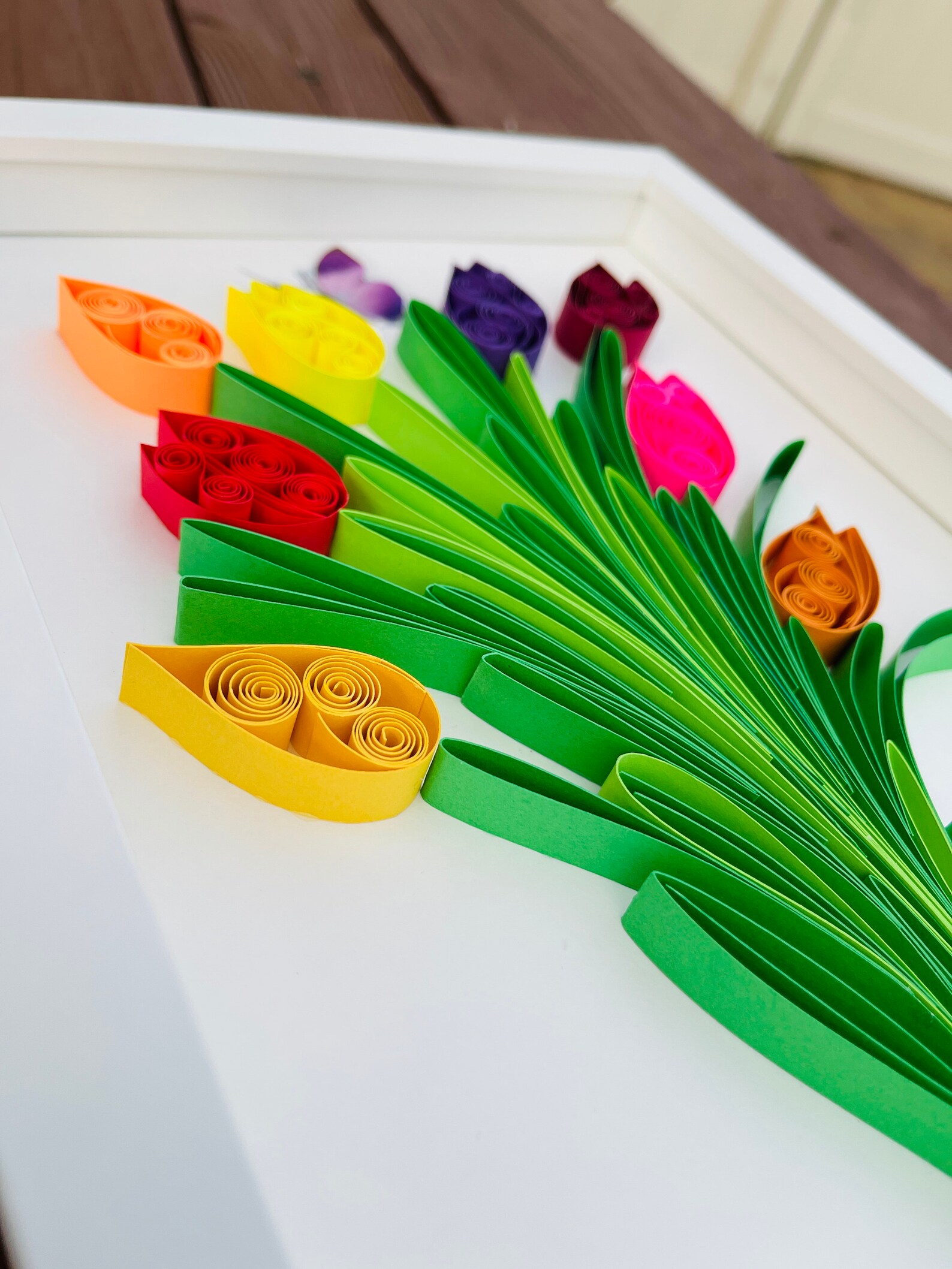Quilling Tulips Paper Quilled Flowers Colorful Quilling - Etsy