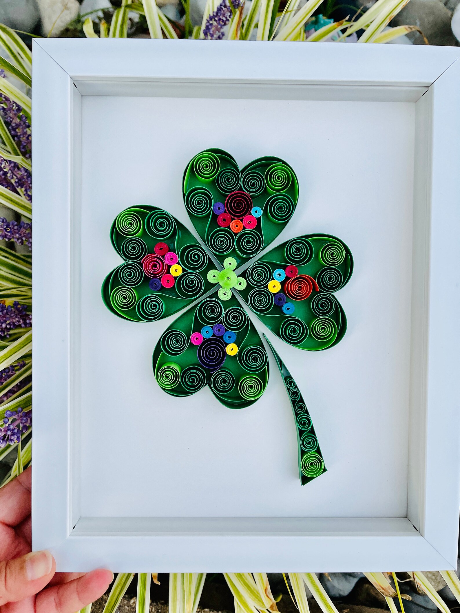 Quilling Art 4 Leaf Clover- Shamrock Quilling - Paper Quilling Decor ...