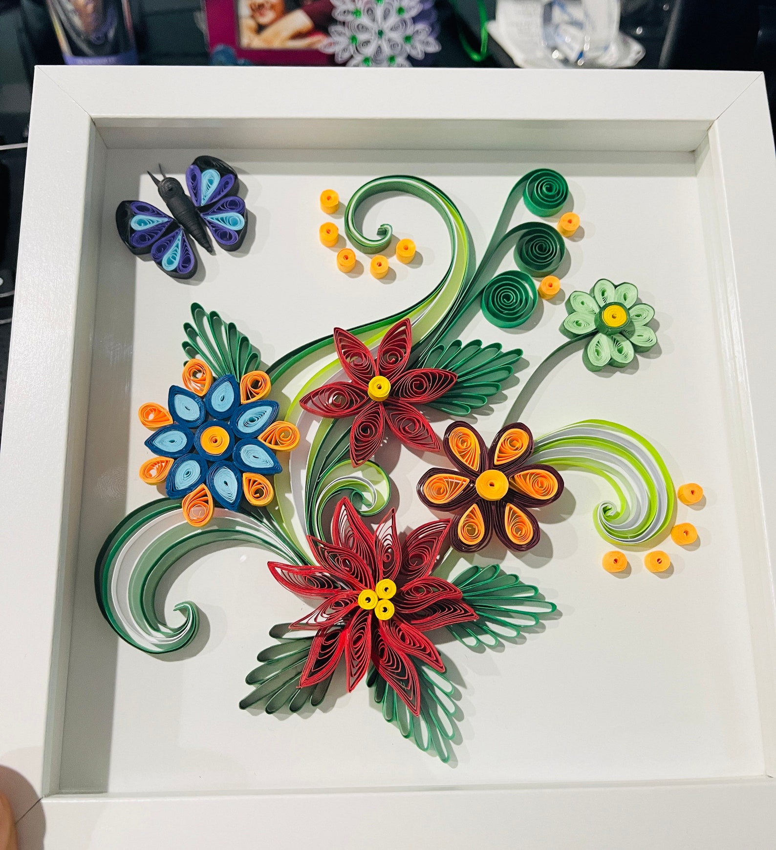Paper Quilled Flower - Quilling Art - Colorful Wall Frame - Quilling ...