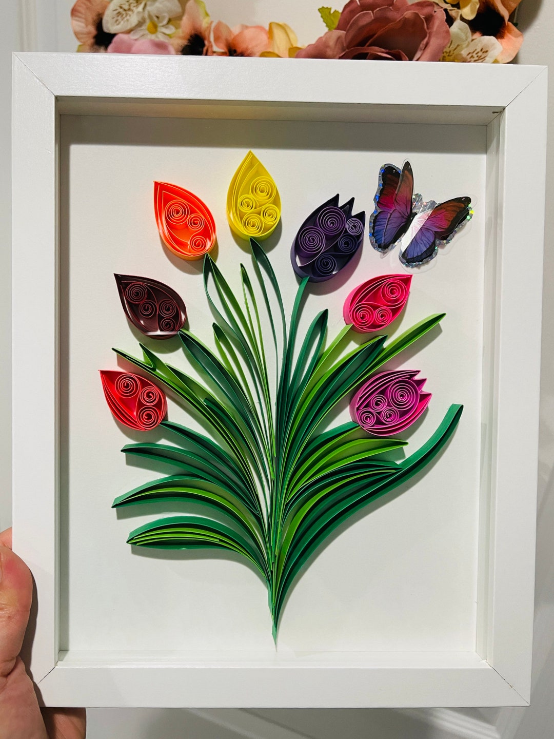 Quilling Tulips- Paper Quilled Flowers- Colorful Quilling- Unique Gift ...