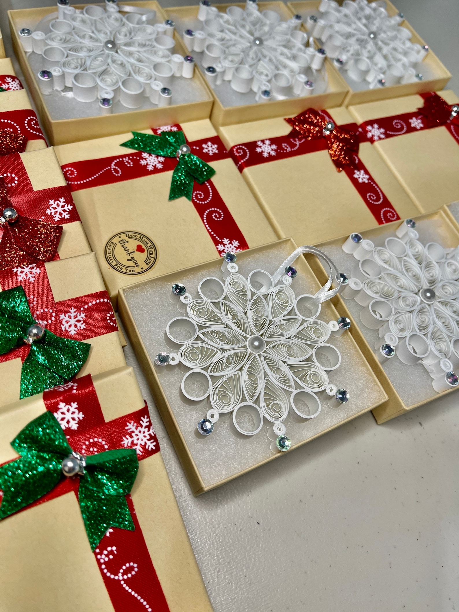 Paper Quilled Ornaments Handmade - Quilling Paper Art - Christmas ...