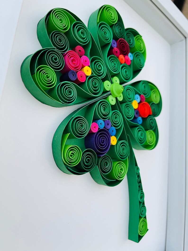 Quilling Art 4 Leaf Clover- Shamrock Quilling - Paper Quilling Decor ...