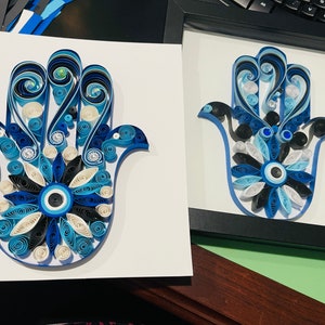 Quilling Paper Art - Hamsa Hand Art - Quilling Wall Decor - Hand of ...