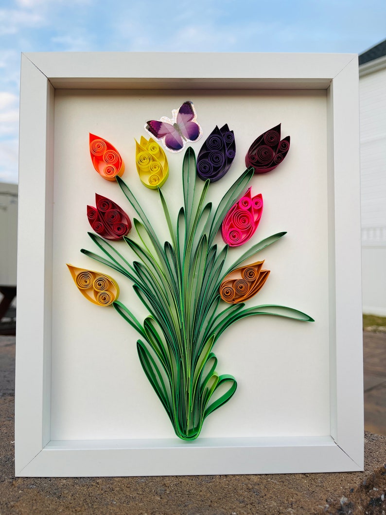 Quilling Tulips- Paper Quilled Flowers- Colorful Quilling- Unique Gift ...
