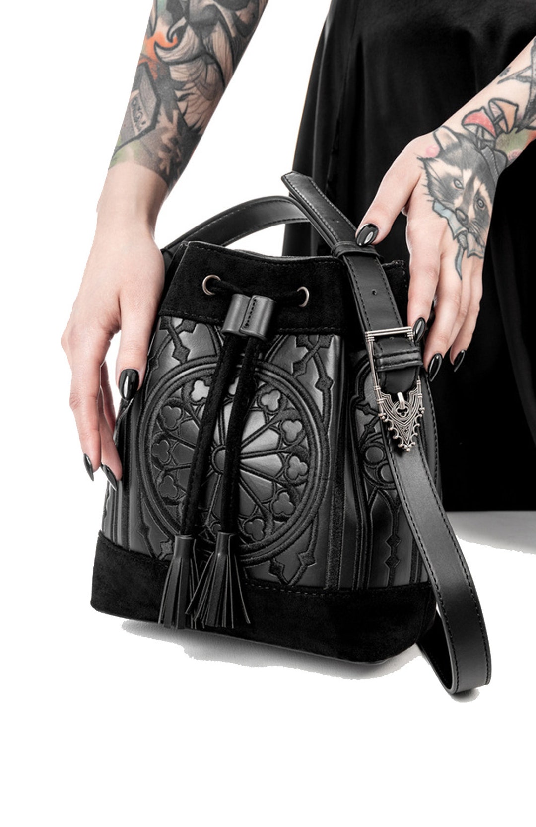 Sanctum Gothic Bucket Bag With Cathedral Motif - Etsy