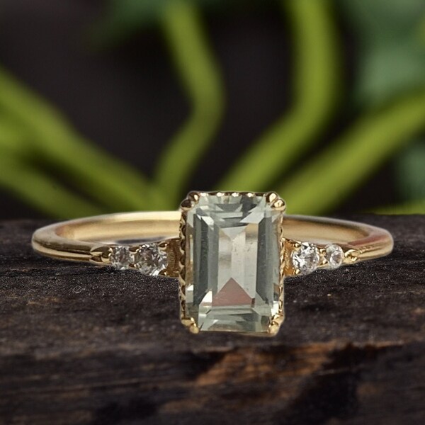 Prasiolite Ring - Etsy