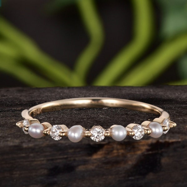 Pearl Wedding Band - Etsy