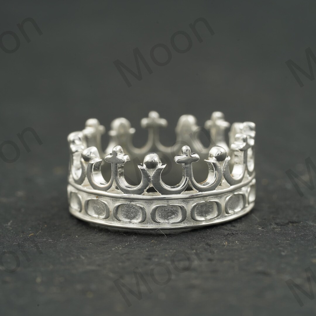 Royal Crown Ring, Unique Stackable Rings, 925 Sterling Silver, Unisex ...