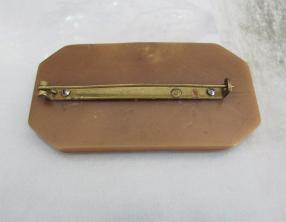 Vintage Bakelite Brooch 1940s carved large Brooch 6,5… - Gem
