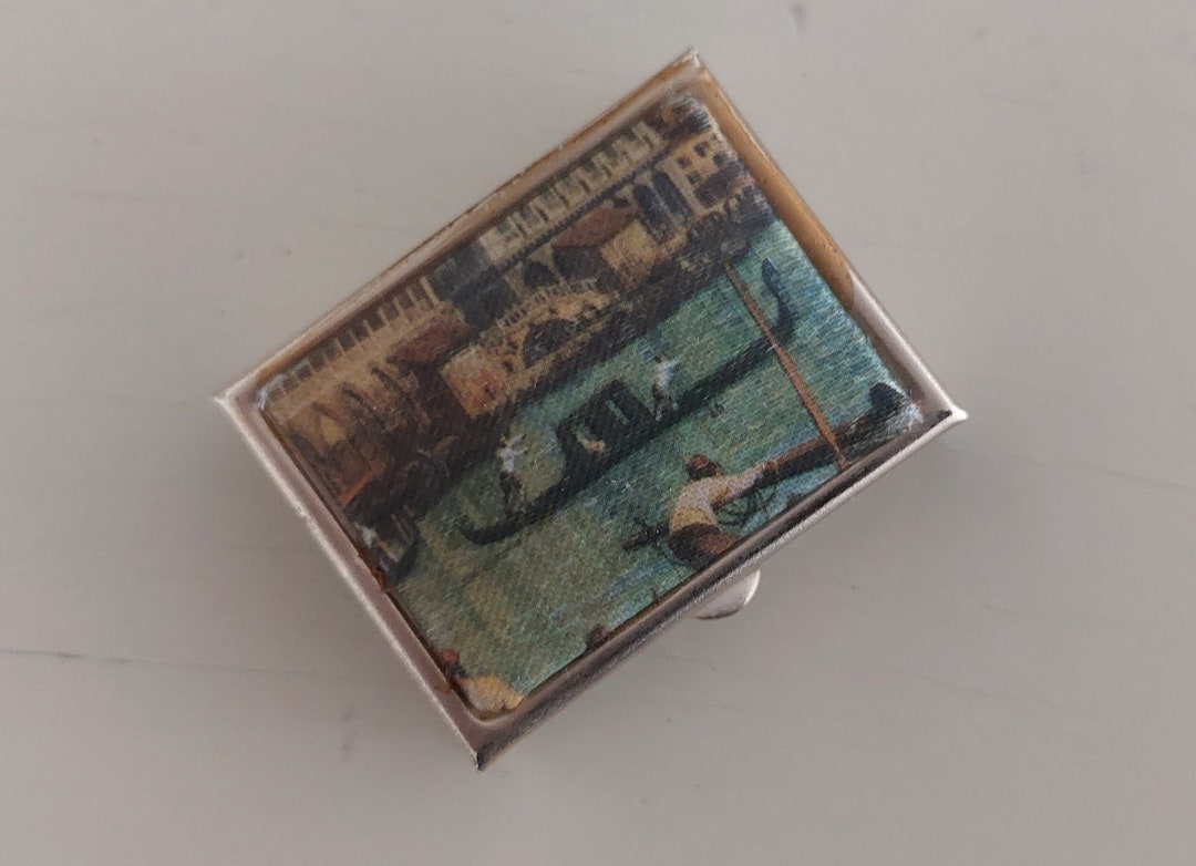 Vintage PILL BOX 1950s 1960s Italy VENICE Silk Print Handbag ...