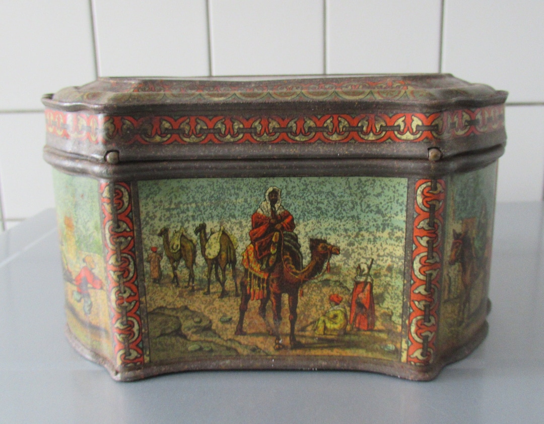 HUNTLEY & PALMERS Antique Biscuit Tin "wagon" 1886 England Rare ...