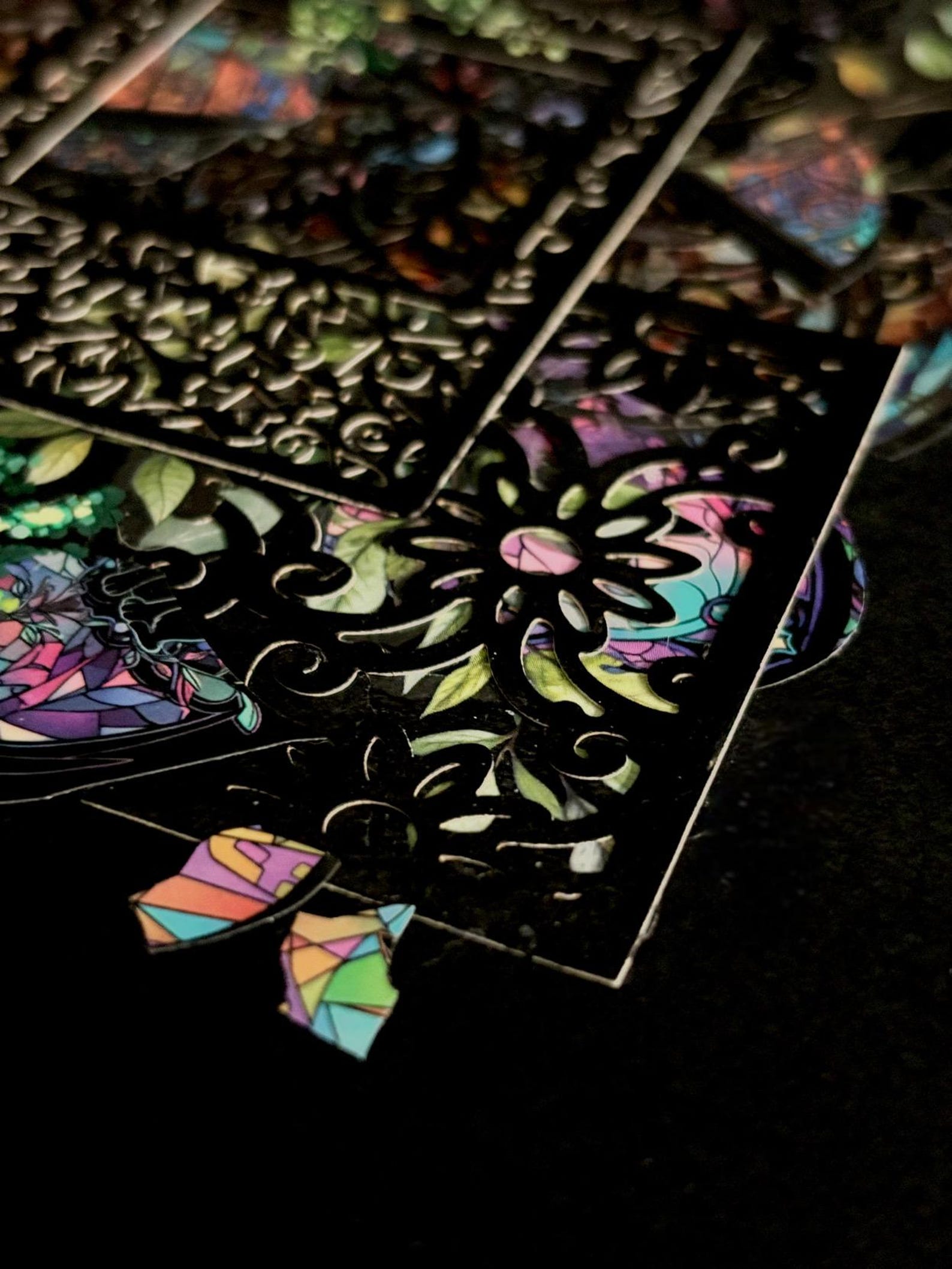 Stained Glass Whimsy: Intricate Floral Collage - Etsy