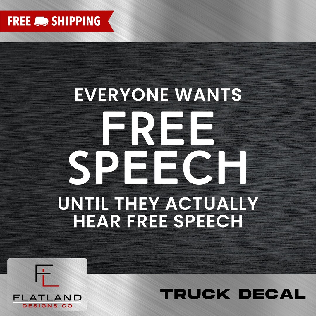 Free Speech Decal Freedom Decal Patriotic Truck Decal Freedom Fighter ...