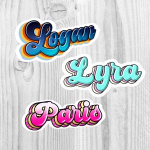 Personalized Retro Name Decals Waterproof Stickers Bridesmaids Gift ...