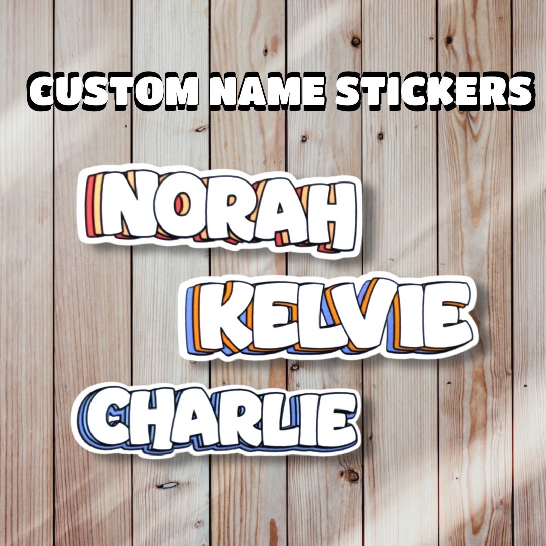 Personalized Name Decals Waterproof Stickers for Laptop or Water Bottle ...