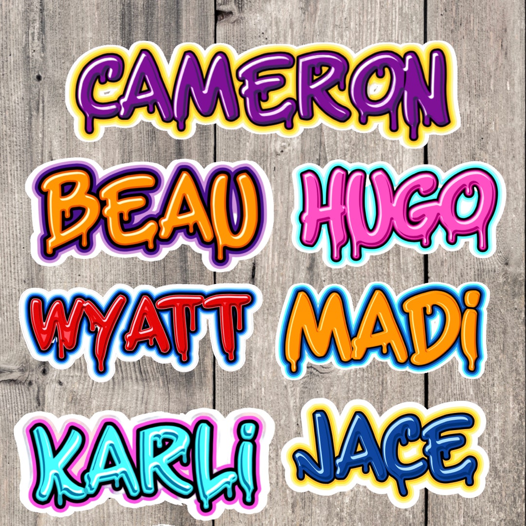 Personalized Graffiti Name Decals Waterproof Stickers for Laptop or ...