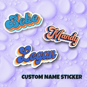 Personalized Retro Name Decals Waterproof Stickers Bridesmaids Gift ...