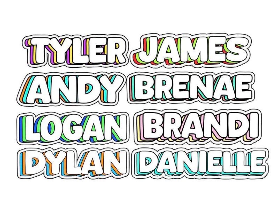 Personalized Name Decals Waterproof Stickers for Laptop or Water Bottle ...