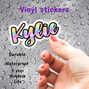 Personalized Name Decals Waterproof Stickers for Laptop or Water Bottle ...