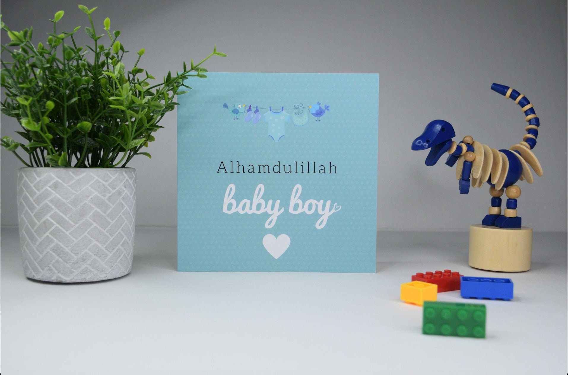 Alhamdulillah Baby Boy Greeting Card. Mubarak Baby Boy Greeting Card ...