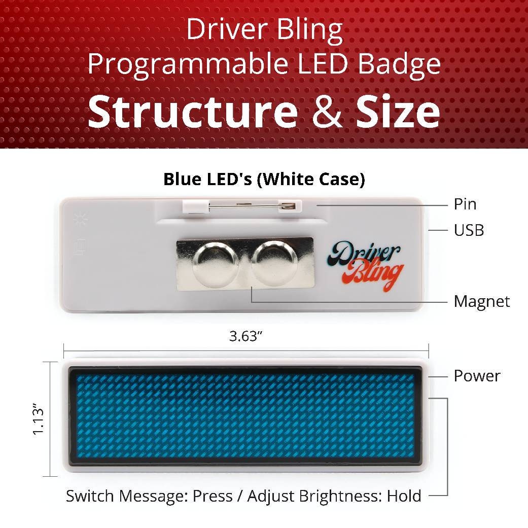 Programmable Bluetooth LED Badge, Magnetic Name Tag for Work, Small ...