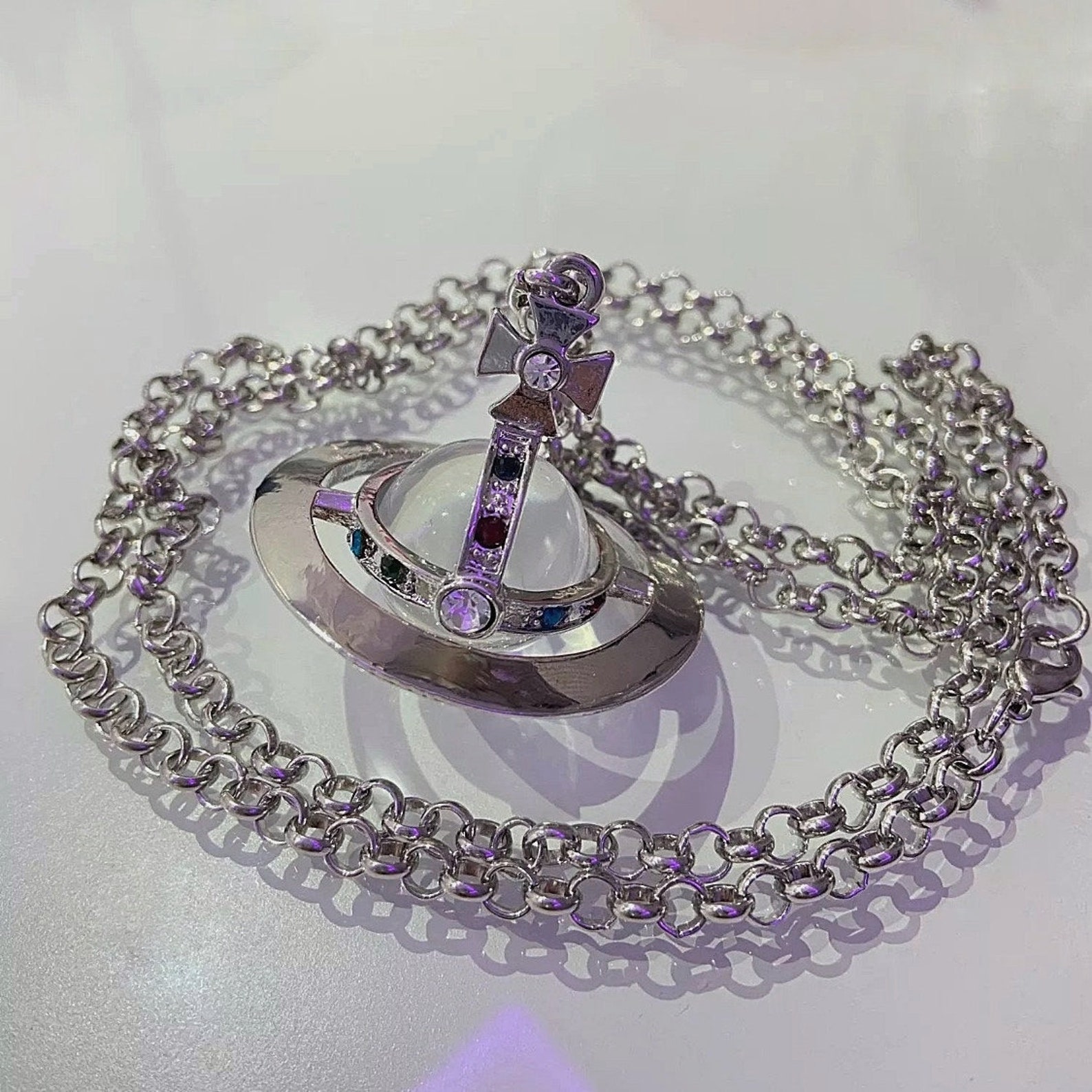 Saturn Nana Anime Necklace Planet Necklace Y2k Jewelry Etsy
