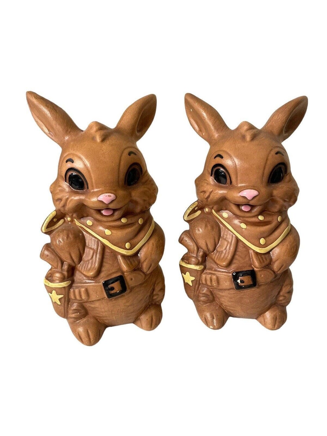 Vintage Twin Winton Gunslinger RABBIT Salt and Pepper Shakers 6 Tall ...