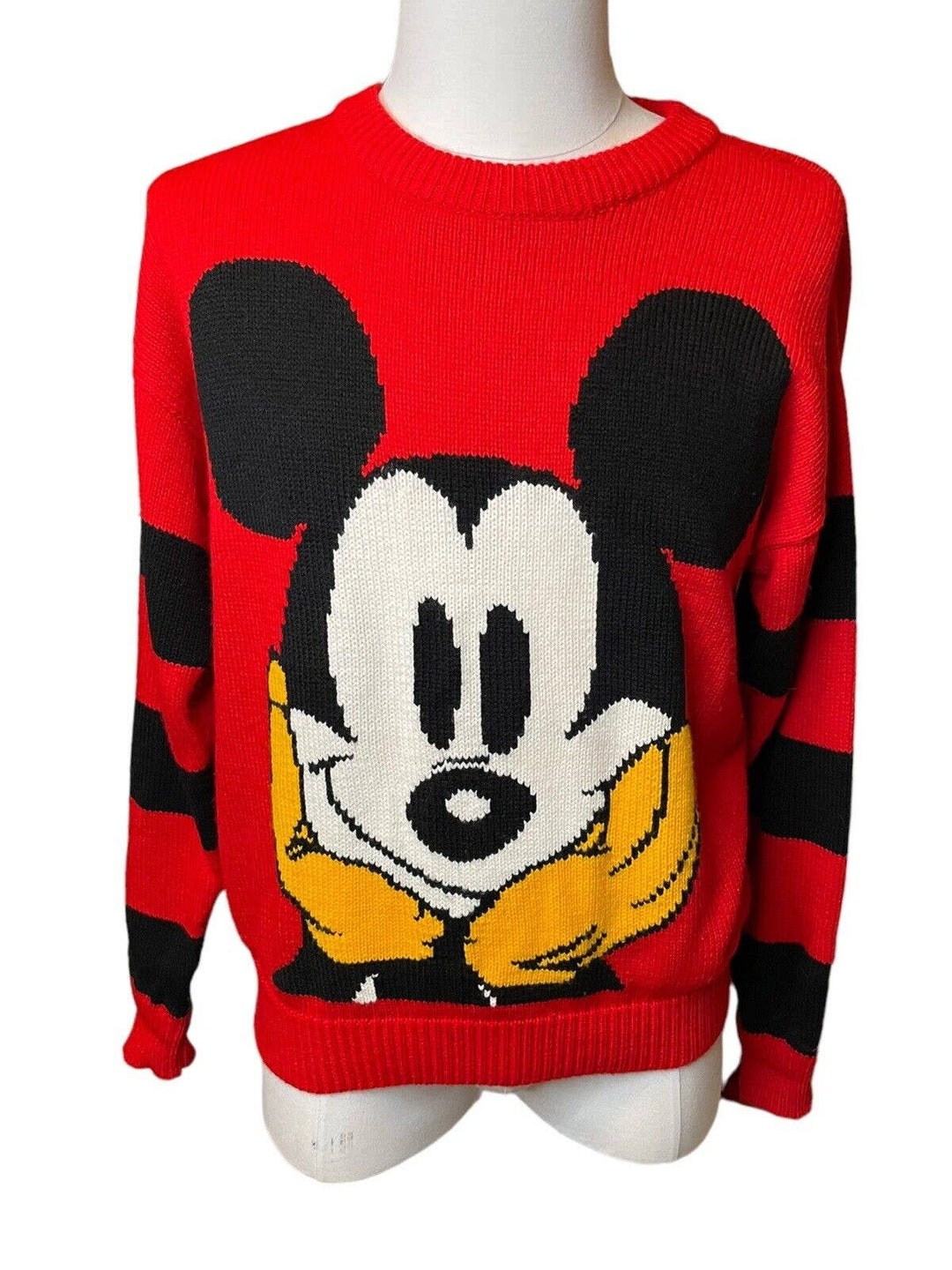 Vintage Mickey And Co Red Mickey Mouse Sweater Crewneck Size Mens Large Disney Etsy