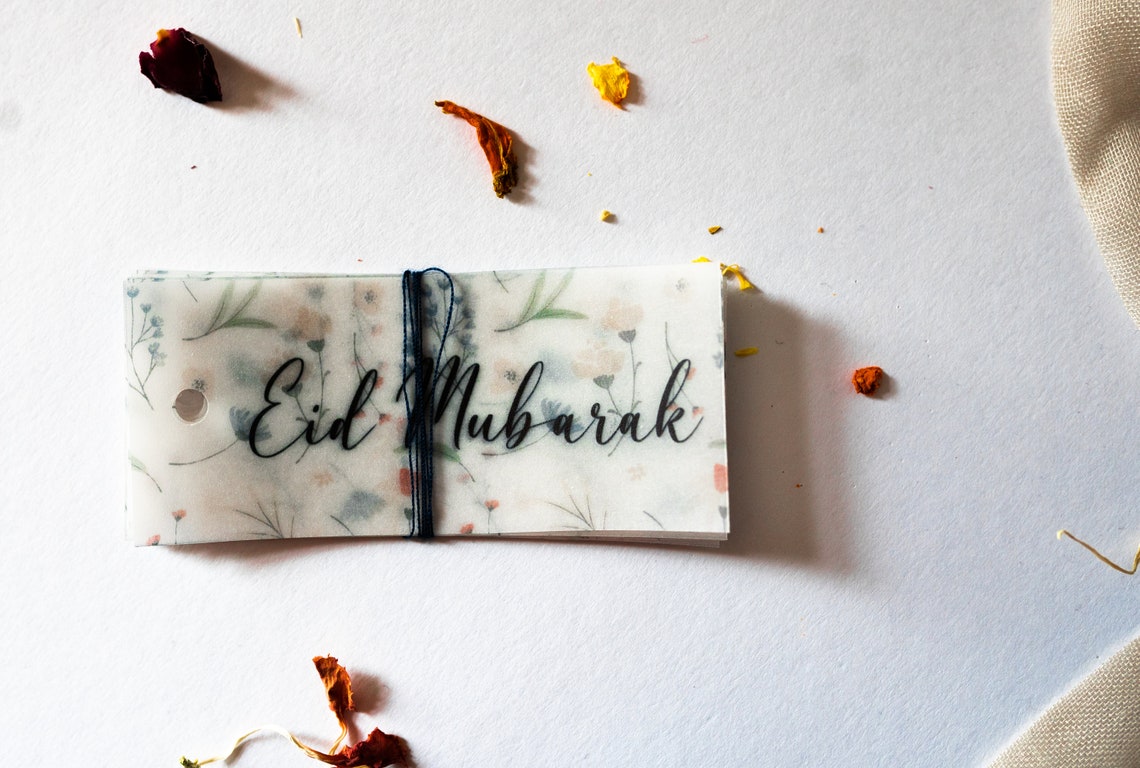 Eid Mubarak Wildflower Gift Tags | Set of 10 | Personalised Gift Tags ...