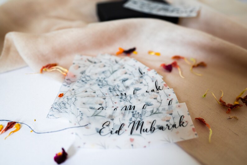 Eid Mubarak Wildflower Gift Tags | Set of 10 | Personalised Gift Tags ...