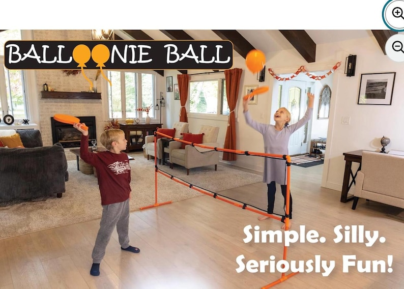 Balloonie Ball - Indoor Balloon Volleyball Game - Foam Paddles, Sturdy ...