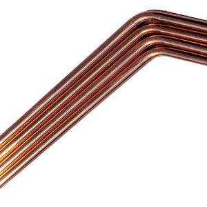 Set of 4 Bent Style Pure Copper Drinking Straws With Cleaning Brush and ...