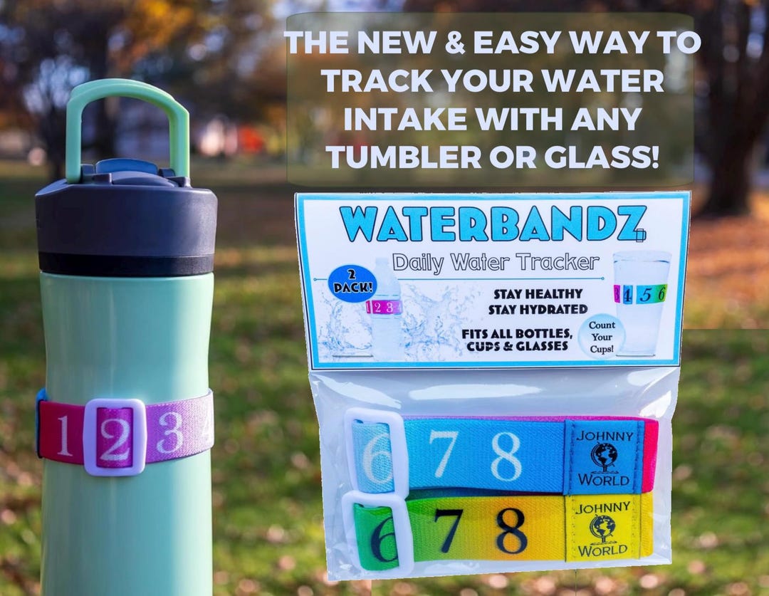 Waterbandz - 2 PACK - Stay Hydrated: Elastic Fabric Bands Make Your ...