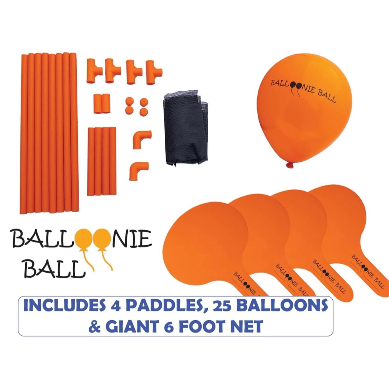 Balloonie Ball - Indoor Balloon Volleyball Game - Foam Paddles, Sturdy ...