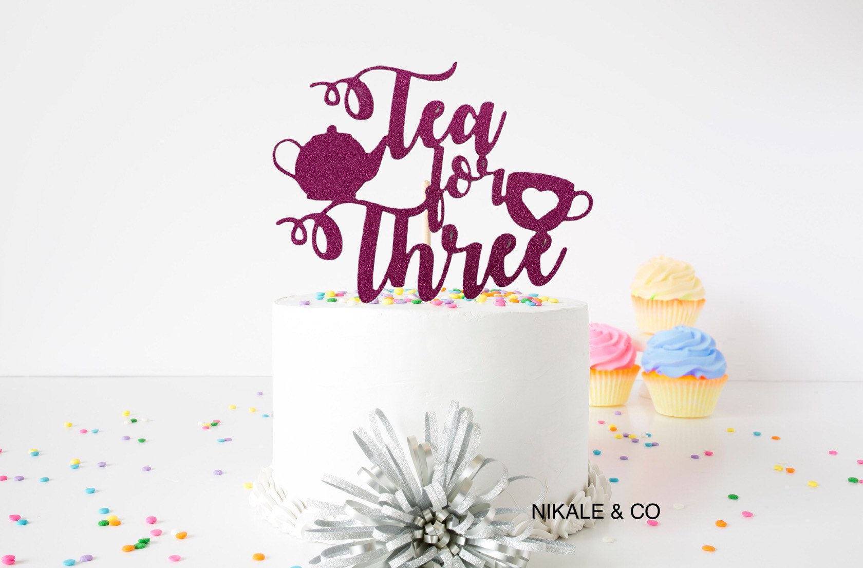 Tea for Three Cake Topper High Tea Birthday Cake Topper - Etsy