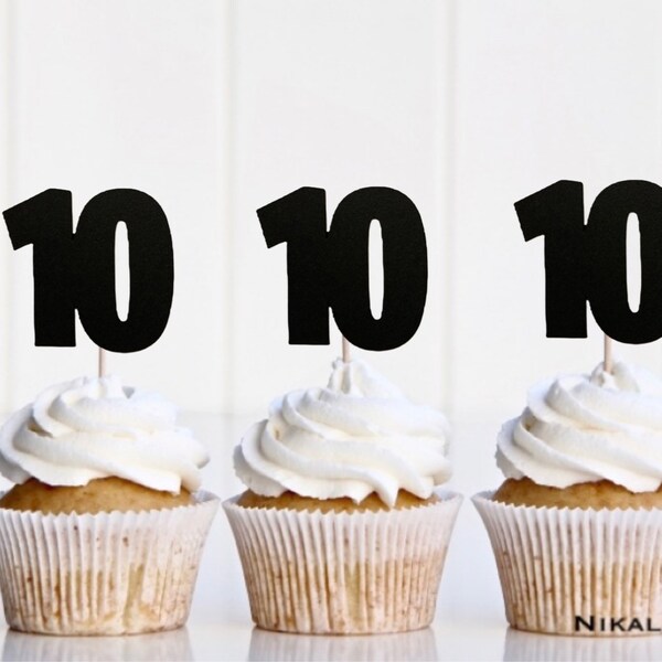 10 Year Anniversary Cupcake Toppers - Etsy