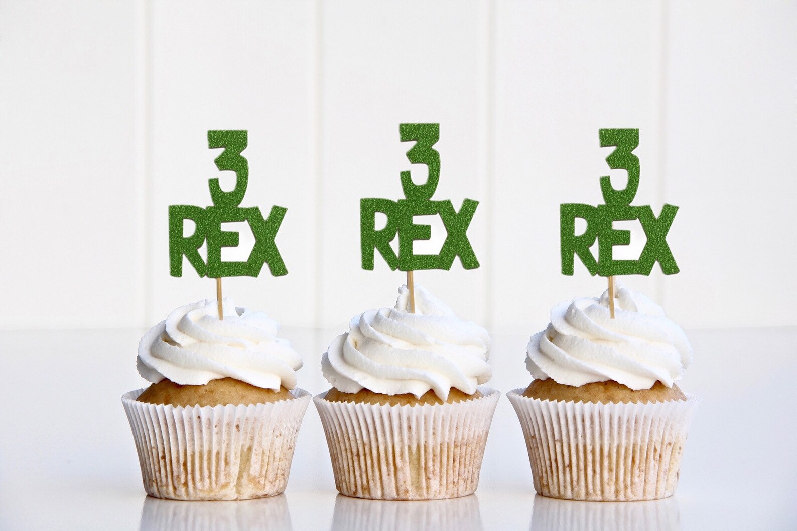 3 Rex cupcake cake toppers 3Rex cake topper 3 rex birthday | Etsy