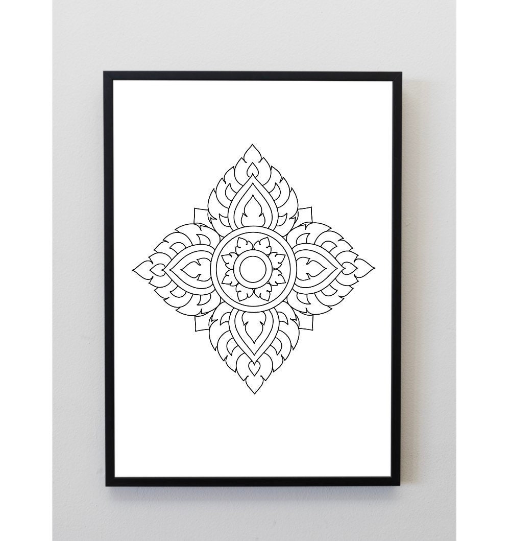 Amazing Thai Traditional Lotus Art Patterns Type B. - Etsy