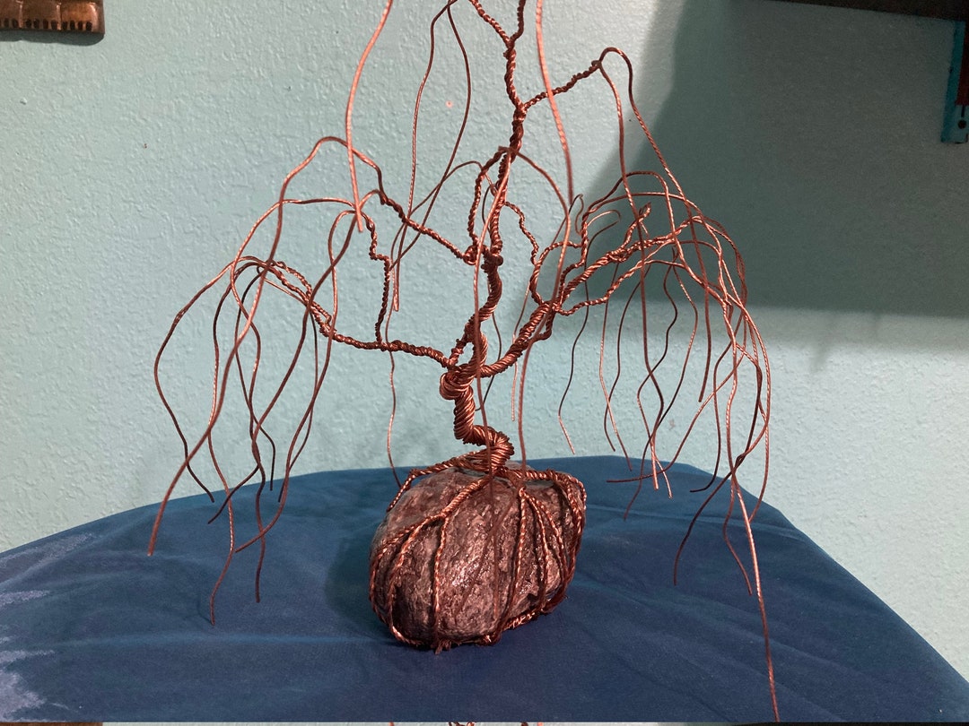 Winter Bonsai Copper Tree Sculpture Rogue River Rock Collection 2 Hand ...