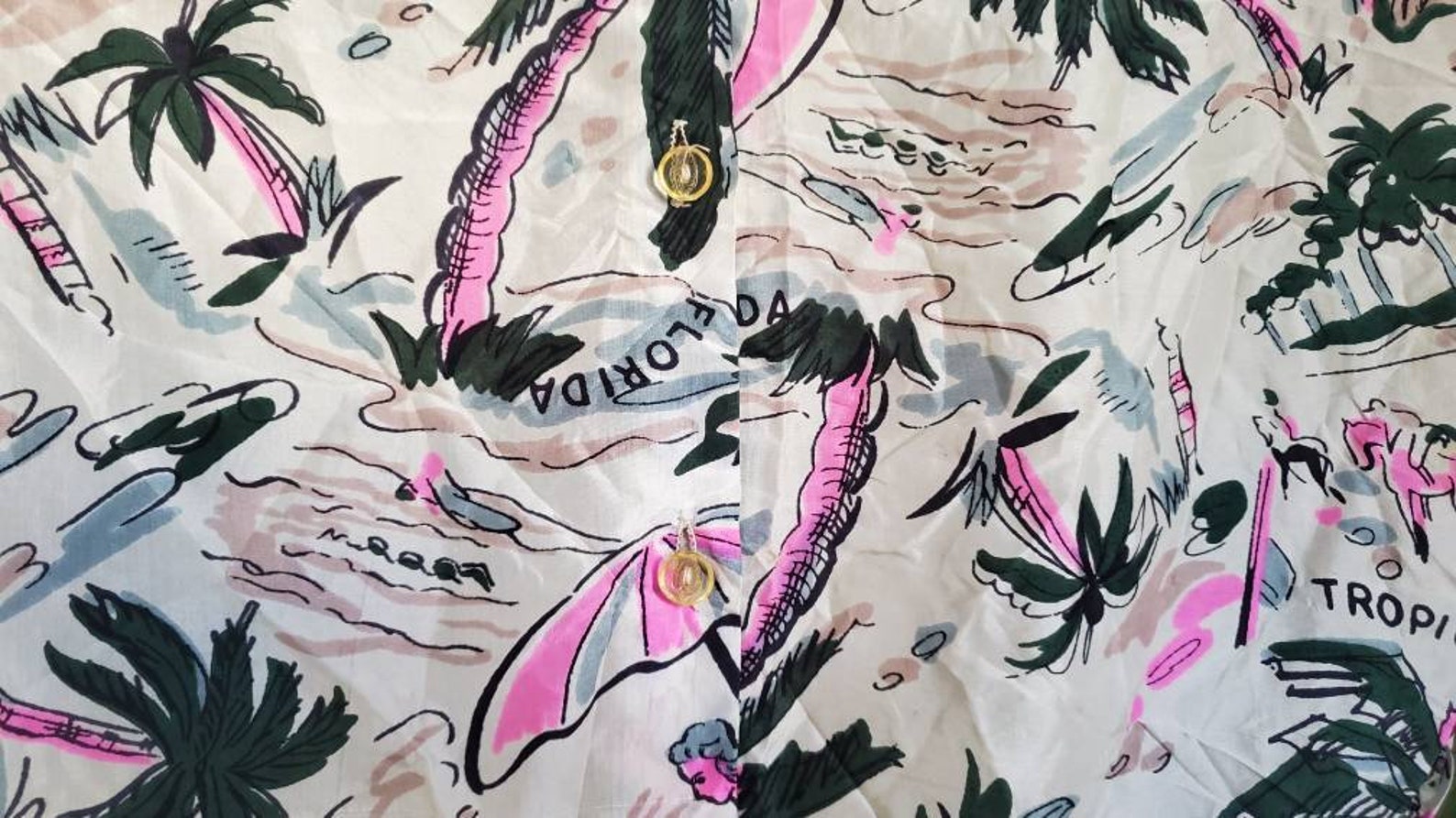 Vintage 1930s 1940s Silk Blouse Immaculate Condition Florida Tropical ...